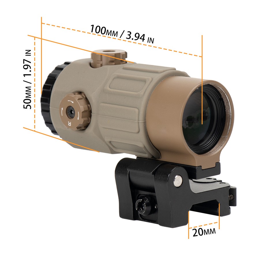 558+G45 Holographic Sight w/ 5x Magnifier Red Green Dot Holo Clone Full ...