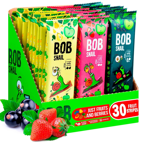 BOB SNAIL Snacks Variety Pack for Kids Adults 30 Healthy Fruit ...