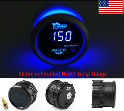 Fahrenheit 248F-104F 2" 52mm Blue Digital LED Water Temp Gauge With ...