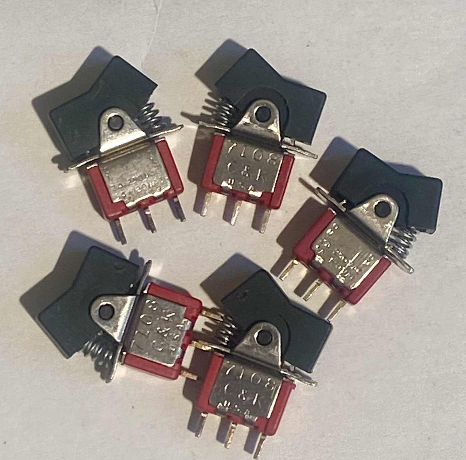 (5-Piece) C&K SPDT 7108 Momemtary PCB Mount Rocker Switches | eBay