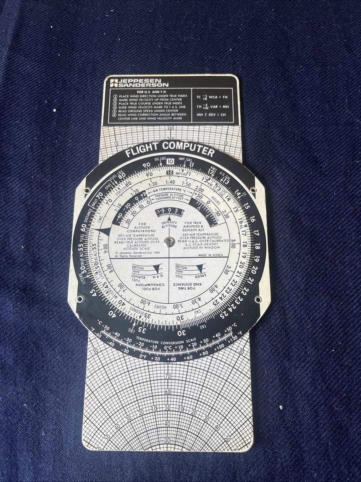 Vintage 1989 Jeppersen Sanderson Flight Computer | eBay