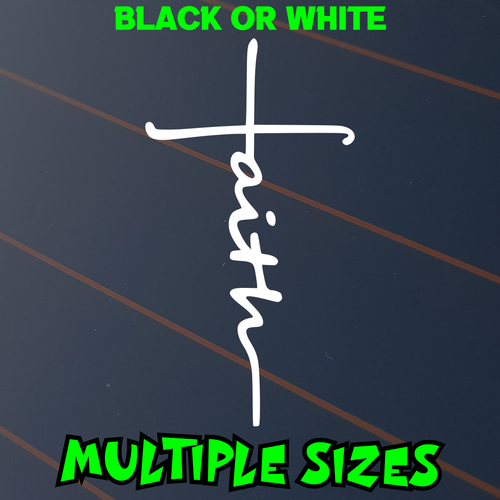 Faith Cross Sticker Car Decal Window Christian God Bible Religious ...