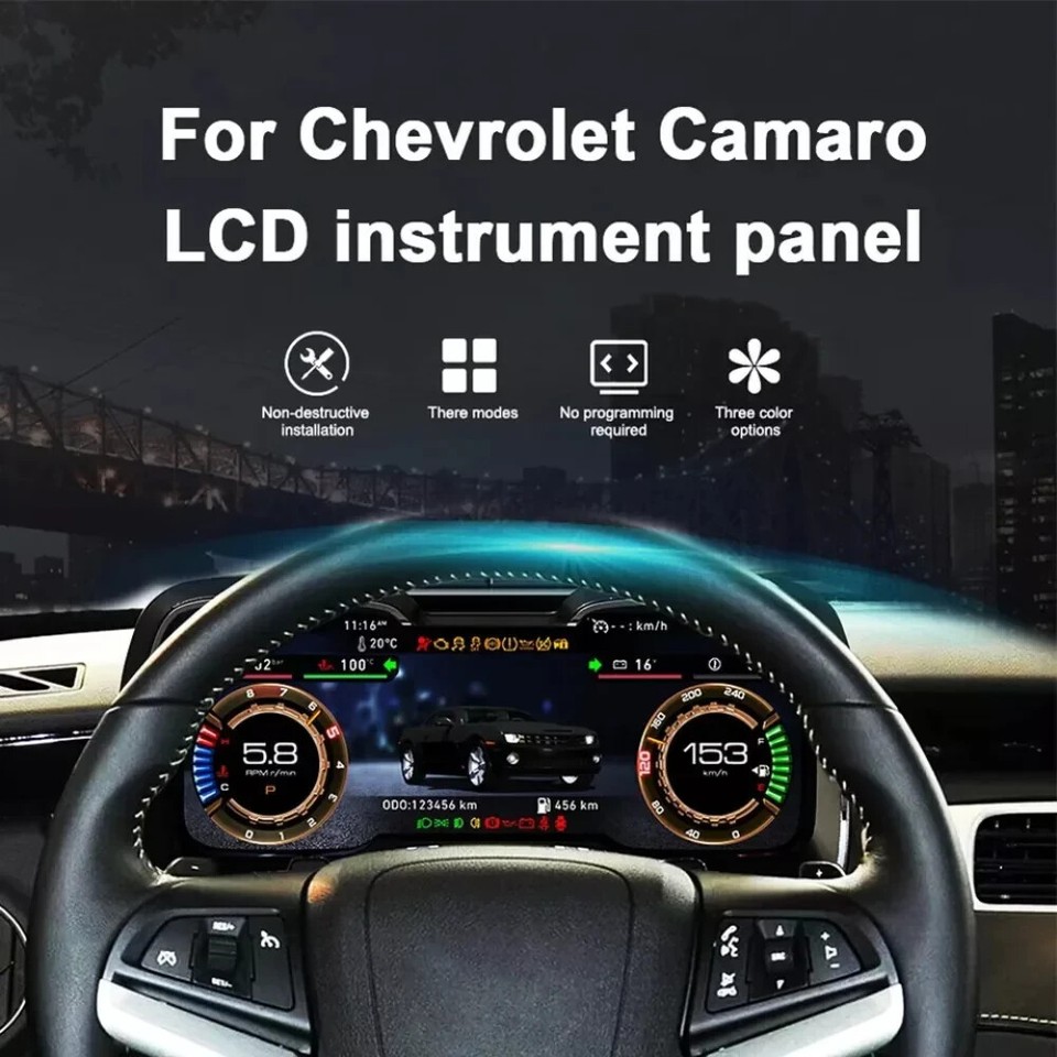 LCD Digital Instrument Cluster Speedometer Fits For Chevrolet Camaro ...