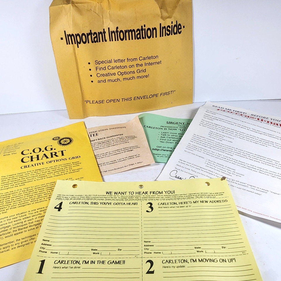 Carlton Sheets No Down Payment Real Estate Investing VHS & CD Course ...