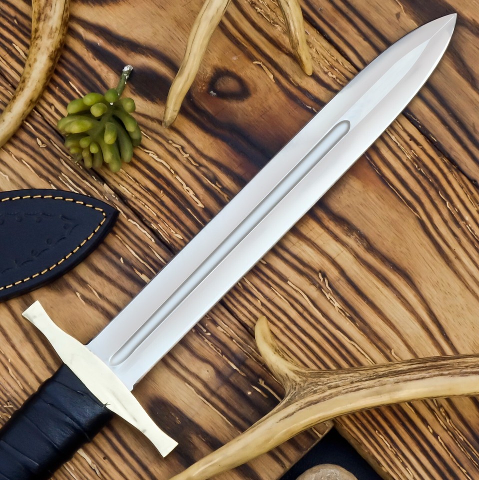 SHARD CUSTOM HAND FORGED SURVIVAL BATTLE READY SHORT SWORD W/Brass ...