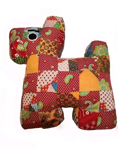 Vintage Patchwork Stuffed Dog- Quilted Stuffed Animal | eBay