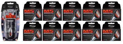 Personna M5 Magnum 5 Razor + 40 M5 Magnum Blade Cartridges + Eyebrow ...