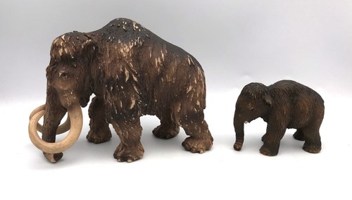 Schleich Prehistoric WOOLY MAMMOTH w/BABY Figures 2002/04 Retired 16523 ...