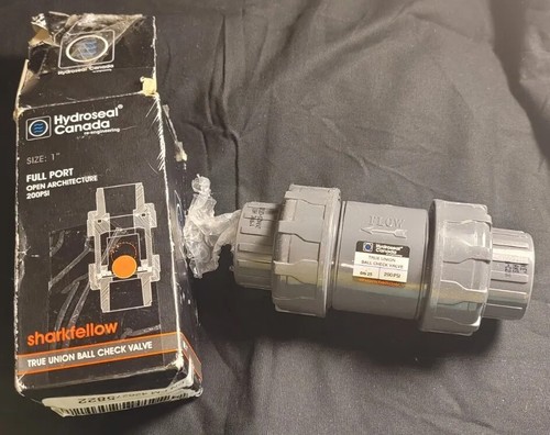 NEW, HYDROSEAL Sharkfellow 1’’ PVC True Union Ball Check Valve 200PSI ...