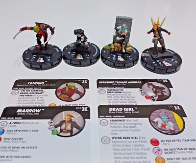 Heroclix Terror #038b Negasonic #041 Marrow #043 Deadgirl #051 Deadpool ...