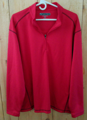 Pebble Beach Performance Pullover Mens XL 1/4 Zip Long Sleeve Red Golf ...