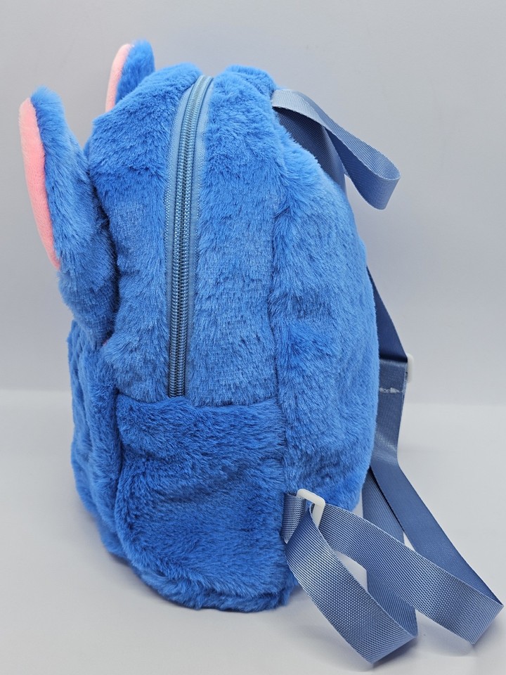 Disney Stitch Mini Backpack Blue Plush Lilo & Stitch Fur Bag | eBay
