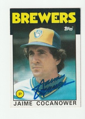 Jaime Cocanower Signed 1986 Topps Card #277 Milwaukee Brewers Autograph ...