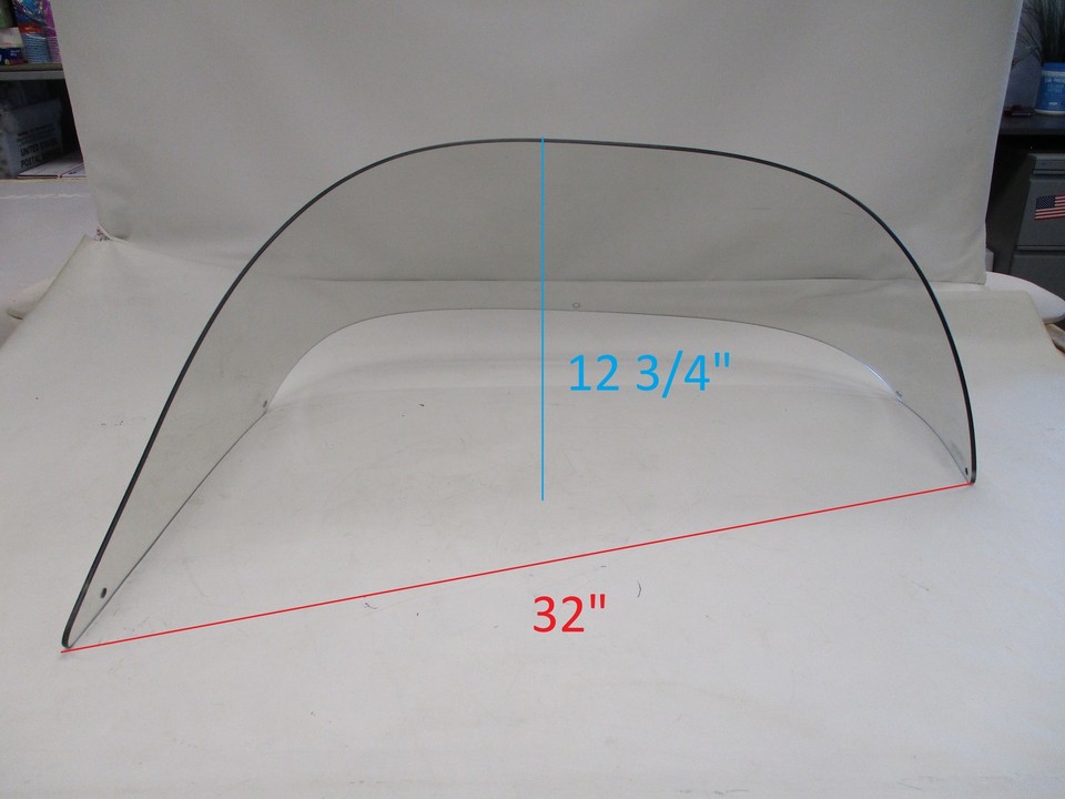 WINDSHIELD PLASTIC FORM CLEAR PLEXIGLASS PORT SIDE 32" L X 12 3/4" H ...