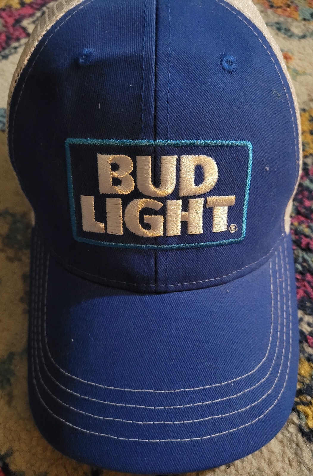 BUD LIGHT BEER PATCH LOGO MESH TRUCKER SNAPBACK HAT C… - Gem