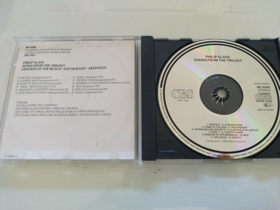 Philip Glass Songs from The Trilogy 1989 CBS - CD Am | eBay