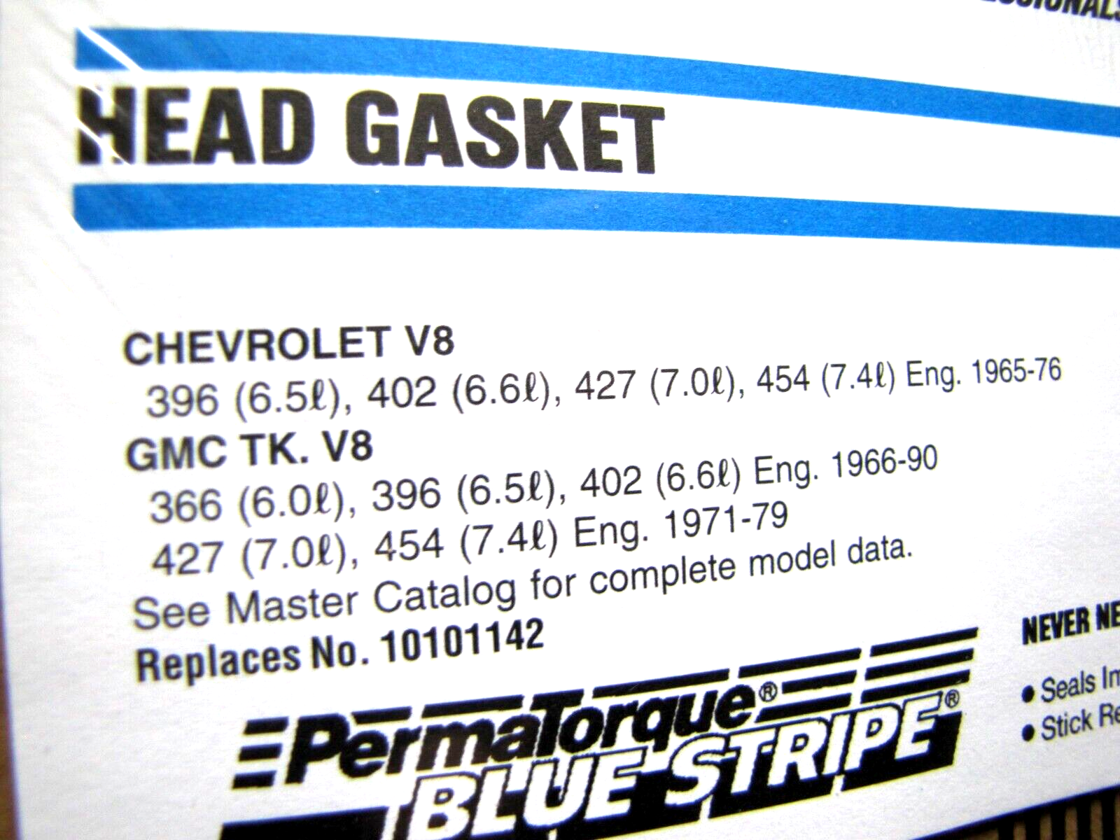 PAIR- Fel-Pro 8180 PT-2 Big Block Chevy Single Head Gaskets 396 427 454 ...