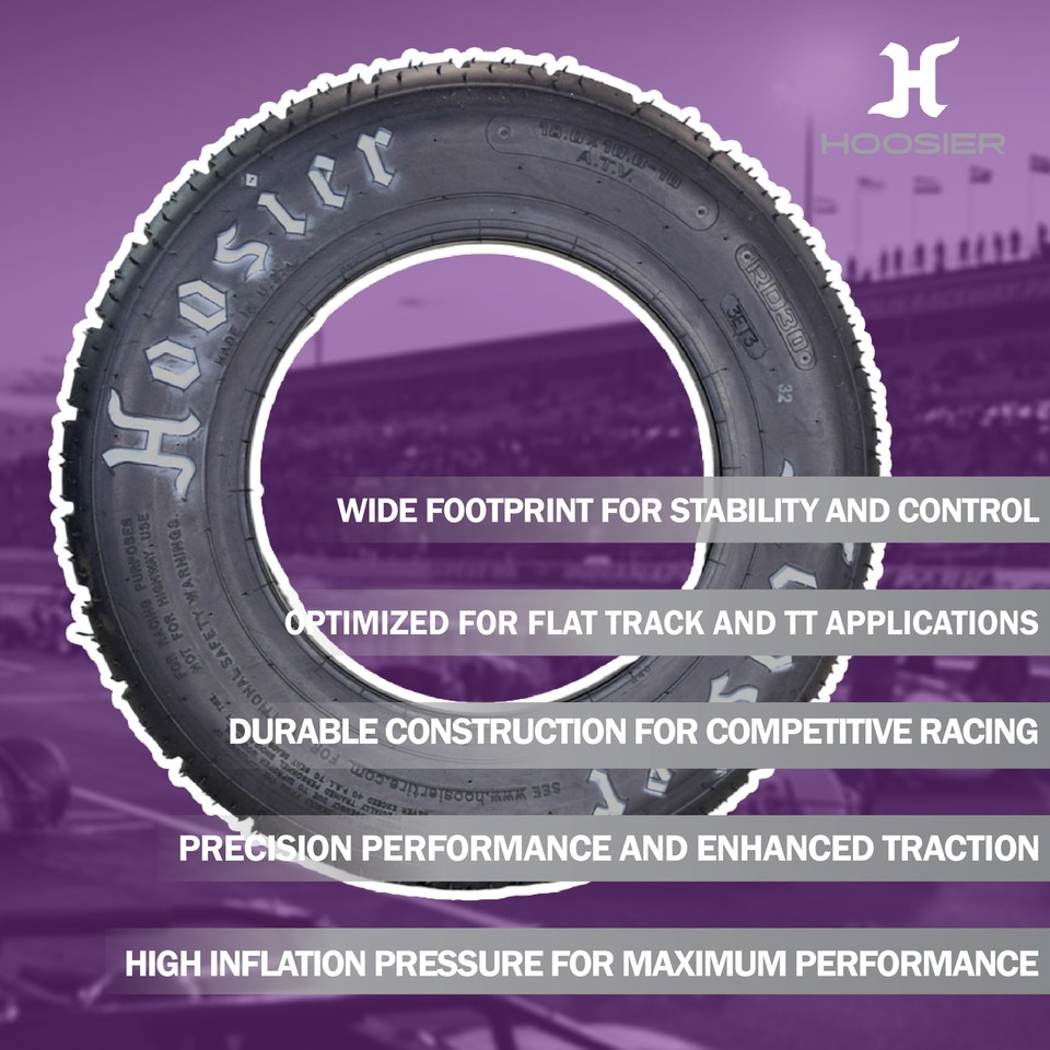 Hoosier Flat Track & TT Tires 18.0X10.0-10 CB RD30 with Hoosier ...