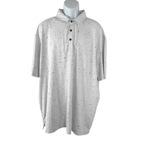 Sunday Swagger Polo Shirt 3XL Short Sleeve White Blue Splatter Golf TP ...