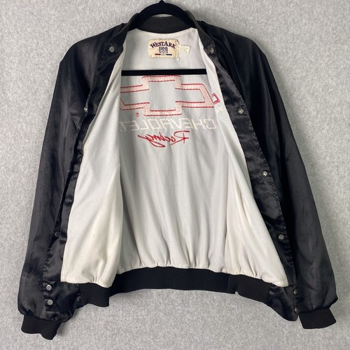 VTG WestArk USA Men M Chevrolet Racing Embroidered Spell Out Satin ...
