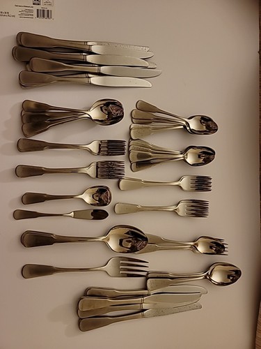 69 Pc. S.S.S. By Oneida COLONIAL BOSTON / MINUTE MAN Stainless Flatware ...