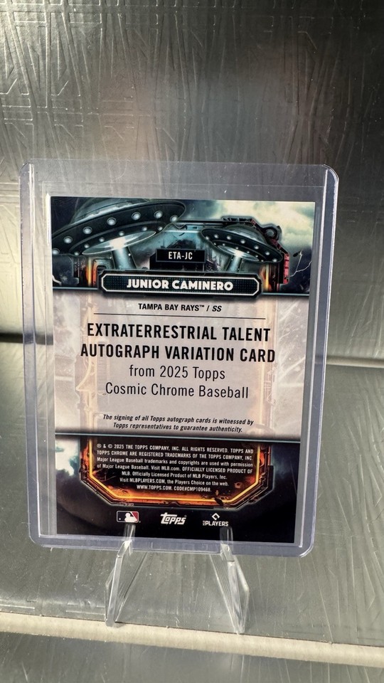 Junior Caminero 2025 Topps Cosmic Chrome Extraterrestrial Talent Auto ...