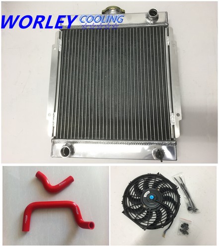 RED Hose + Radiator + fan For Nissan DATSUN 1200 B110 120Y B210 1.2L ...