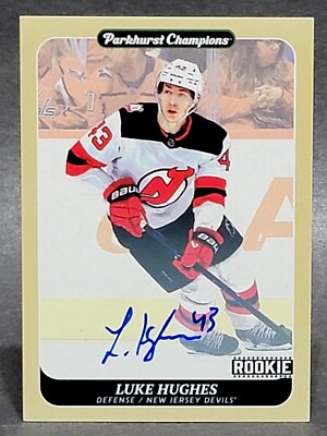 2023-24 Parkhurst Champions Autographs #222 Luke Hughes Short Print | eBay