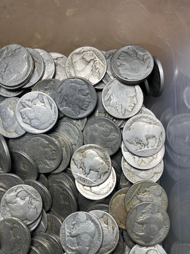 BUFFALO NICKEL LOT (250 COINS), Dateless (no date) "no" acid treated ...