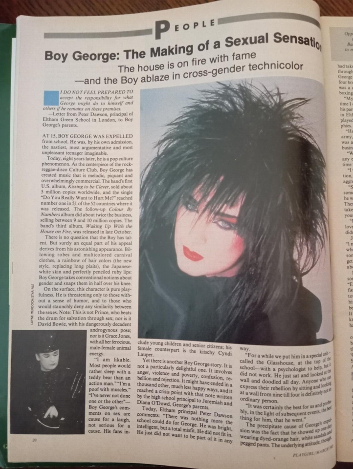 Playgirl Magazine March 1985 Jameson Parker Boy George + Nude Look ...