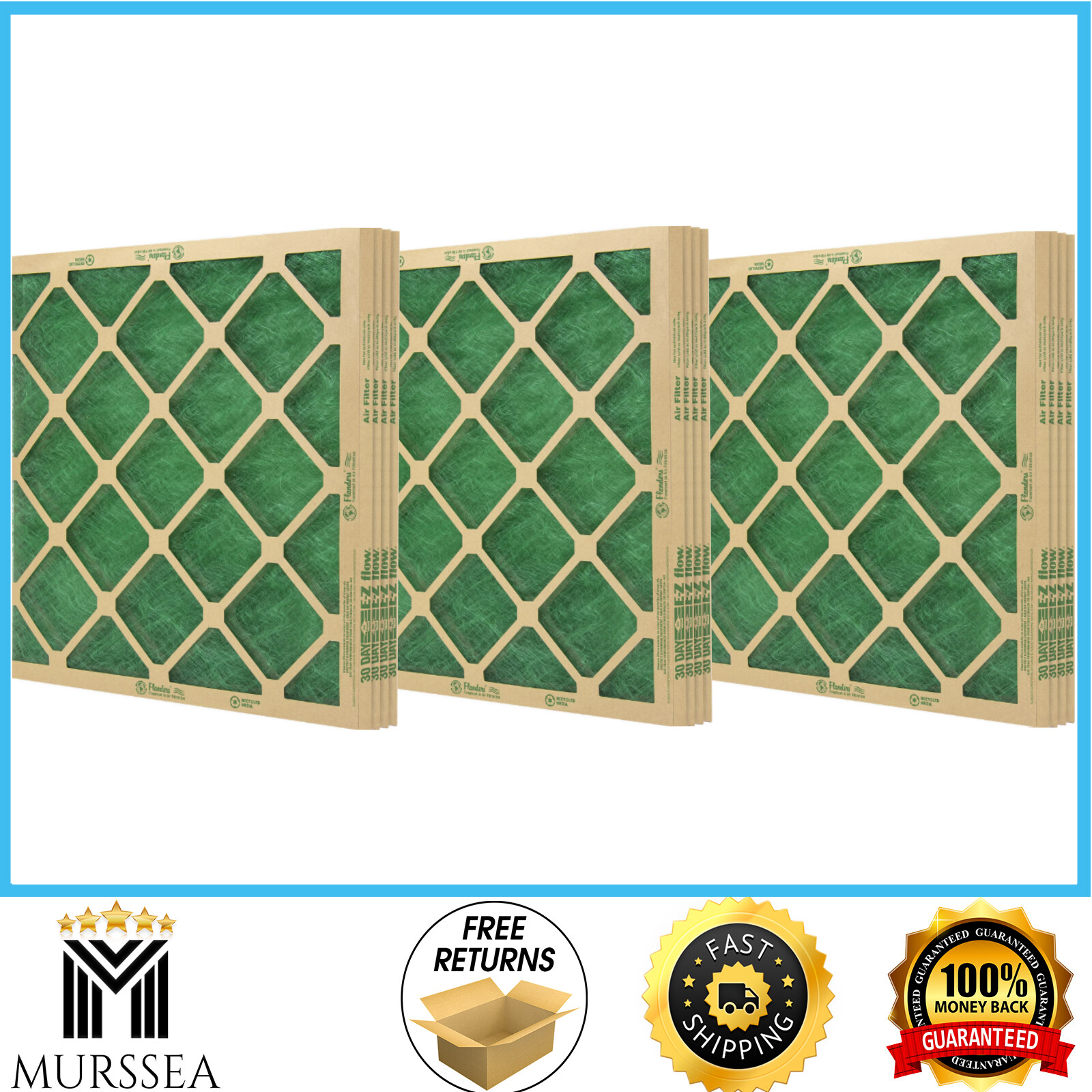 Flanders Air Filters, 14" X 20" X 1" Precisionaire Nested Glass , 12 ...