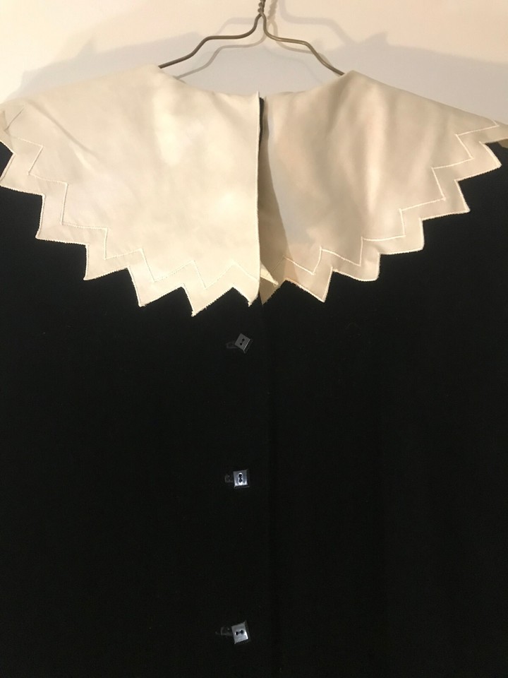 Chetta Vintage Velvet Dress 80s Pointed Collar Peter Novietlo Sherrie ...