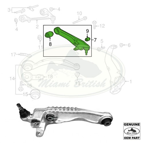LAND ROVER REAR LOWER CONTROL ARM LEFT RR VELAR 18-19 LR090504 OEM | eBay