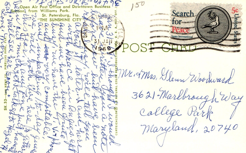 Postcard Open air post office from Williams park St. Petersburg Florida ...