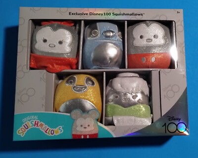 Disney 100 Exclusive Squishmallows 5 Character Set | eBay