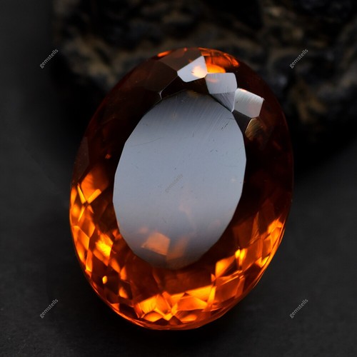 Certified Unique 144.55 Ct Lab Created Spanish Orange Topaz Oval Heated ...