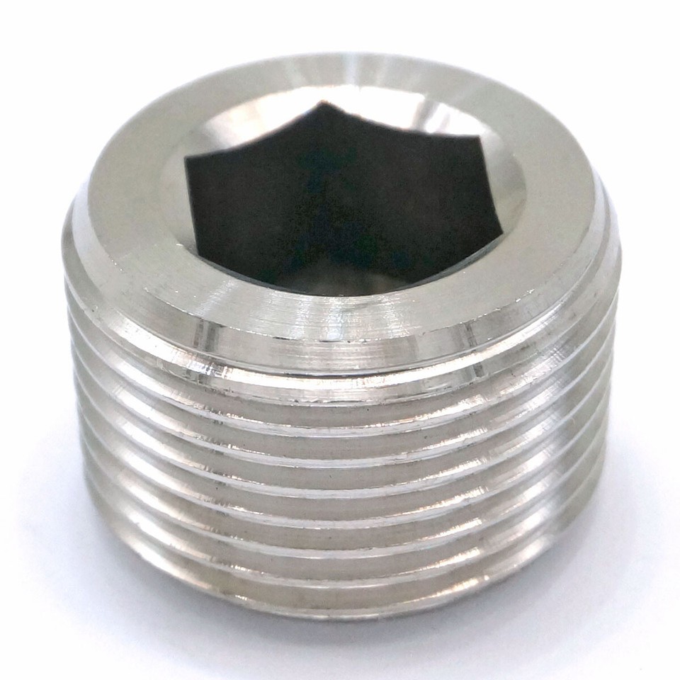 Sizes BSPP BSPT NPT Metric Male 304 Stainless Countersunk End Plug Hex ...
