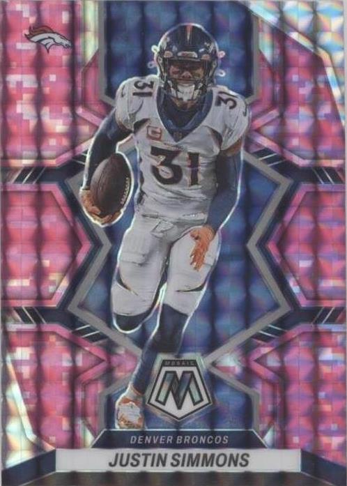 2022 Panini Mosaic - Justin Simmons #62 Camo Pink Mosaic Prizm for sale ...