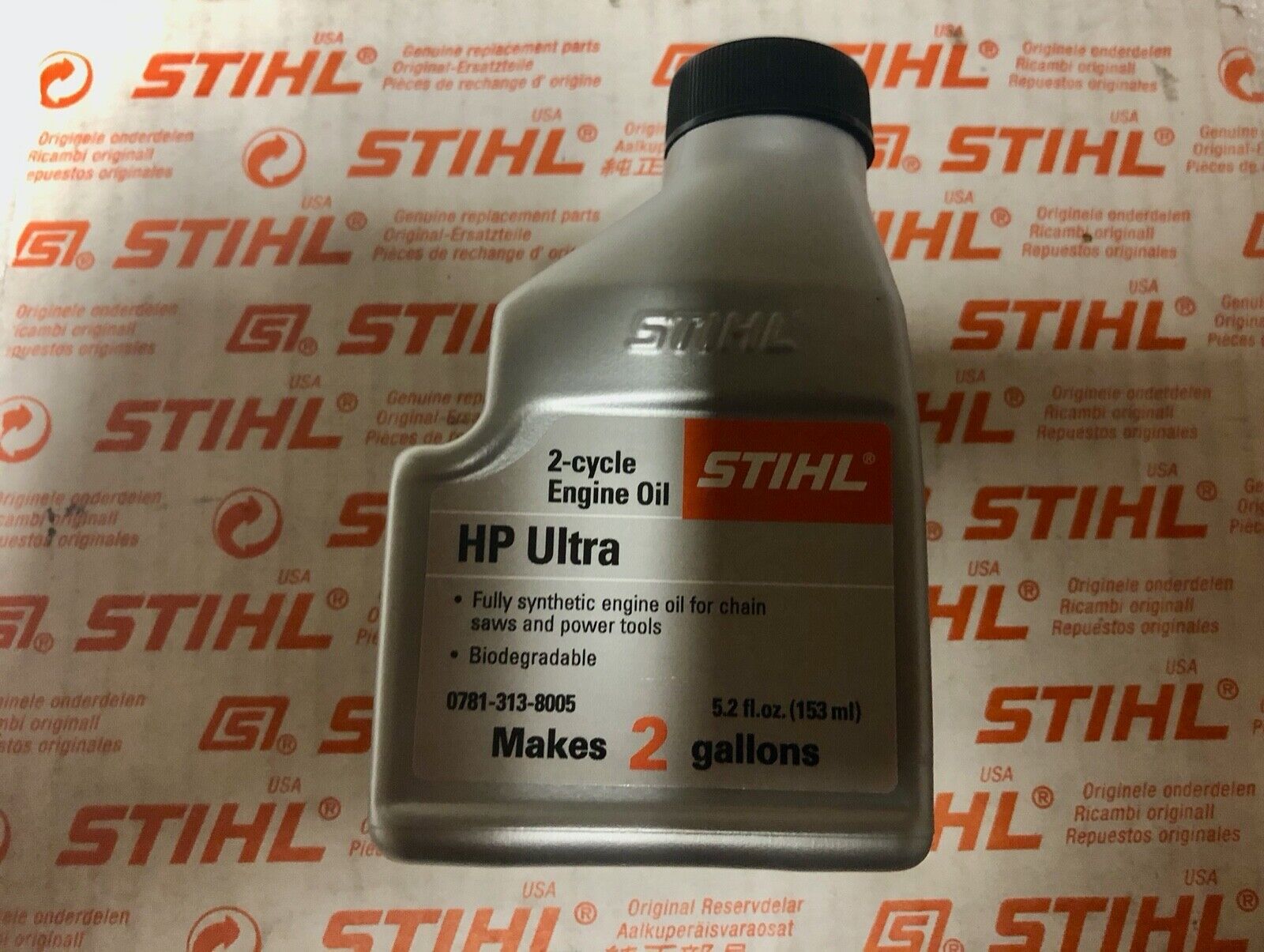 1- 5.2 oz Stihl HP Ultra Synthetic 50:1, 2-Cycle Engine Oil Mix. Makes ...