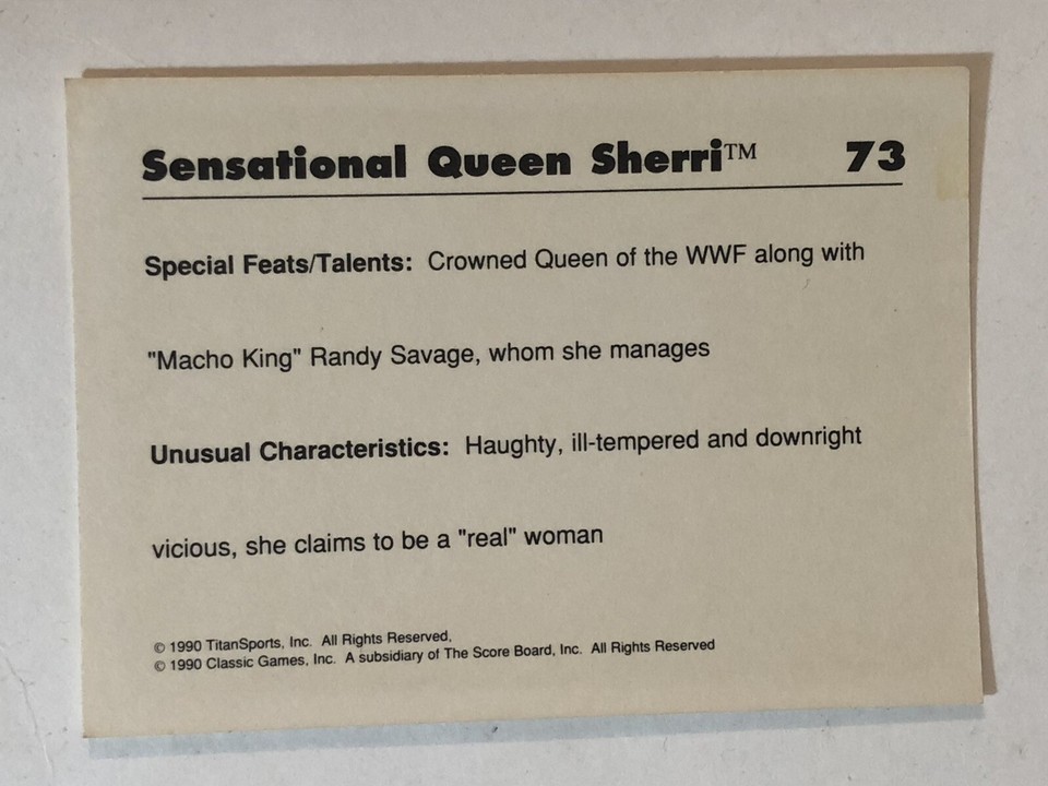 Sensational Queen Sherri WWF WWE Classic Trading Card 1990 #73 | eBay