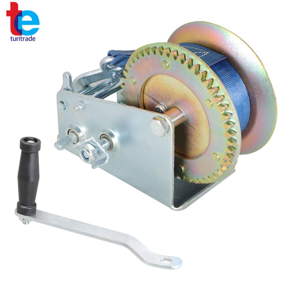 Blue 3500lbs Hand Winch Boat Use Manual Winch With 10m (32ft) Strap ...