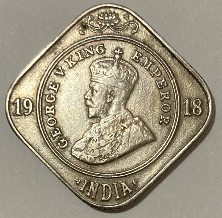 1918 India 2 Annas - Bombay Mint Mark Low Mintage | eBay
