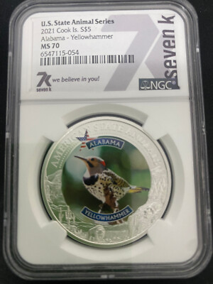 7K Metals State Animal Series (Alabama Yellowhammer) $5 Silver Coin | eBay