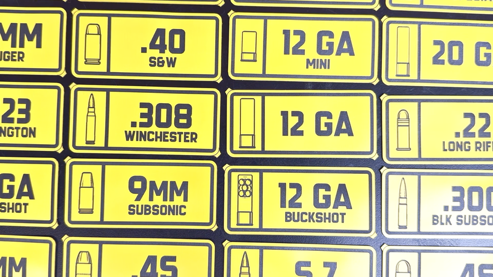 Ammo Can Bullet Decal Label Stickers - UV Stable 2-Color Vinyl - 110 ...