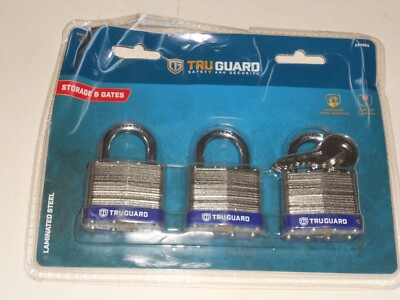 TRUGUARD Saftey Padlocks, 1.5-In., Keyed-Alike 3 Pack New In Package | eBay