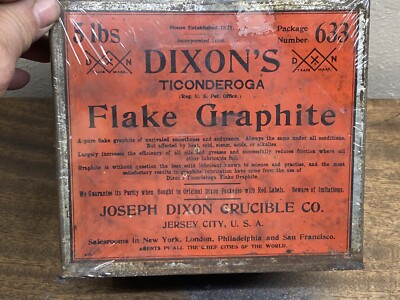 Vintage 5 lb. Tin ~Dixon's Pure Flake Graphite #633 Tin~ still has some ...