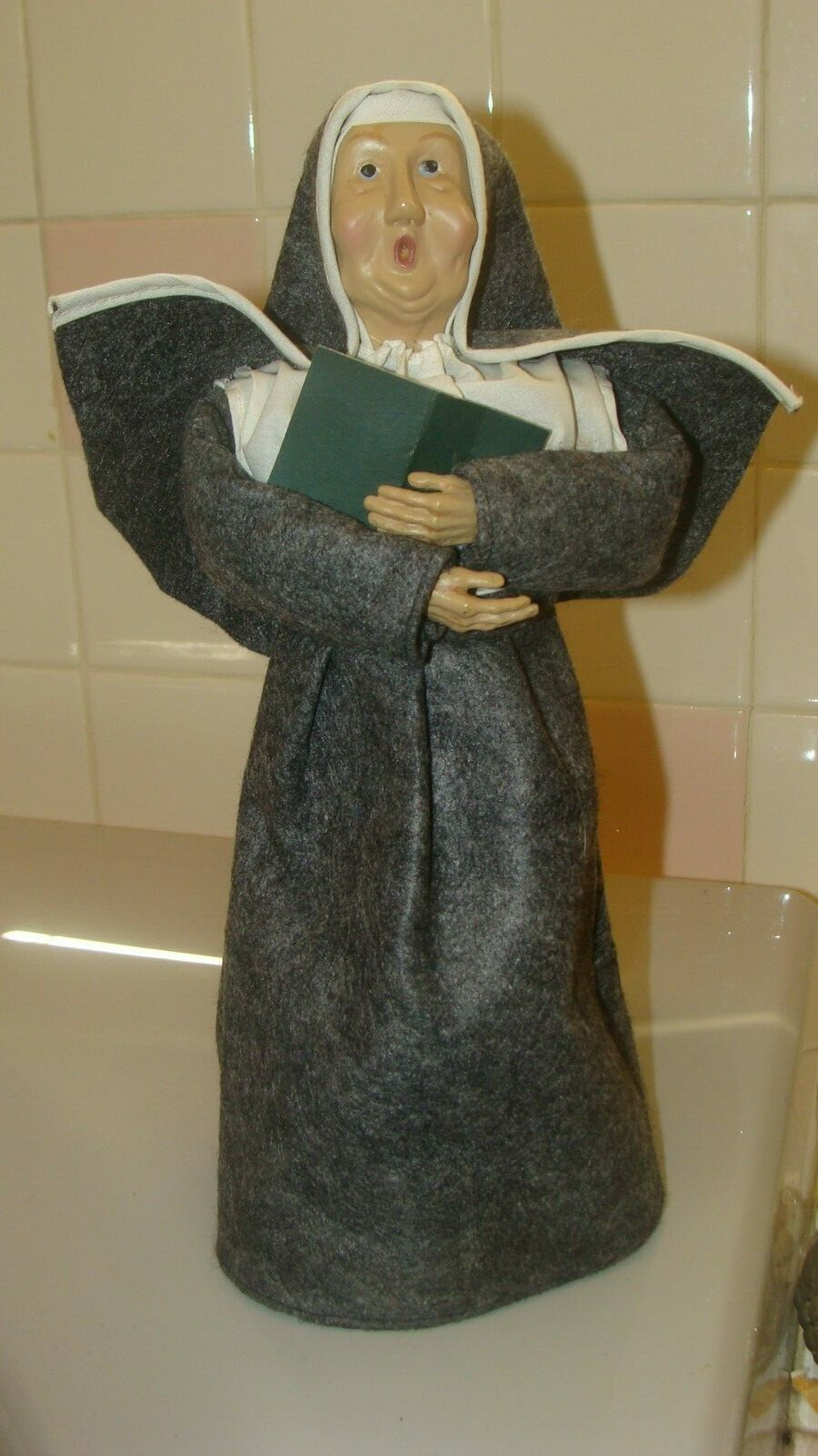 Vintage Christianity Fabric/Plastic NUN Figurine 12" tall x 5.5" | eBay