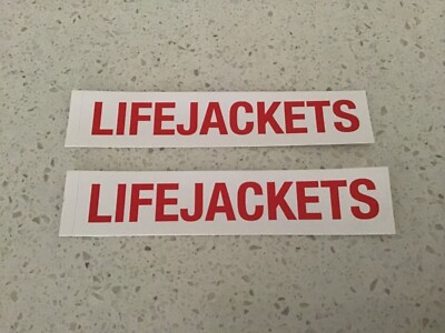 BOATING LIFEJACKETS 2 SET STICKER,ENGINES HONDA SUZUKI YAMAHA YANMAR ...