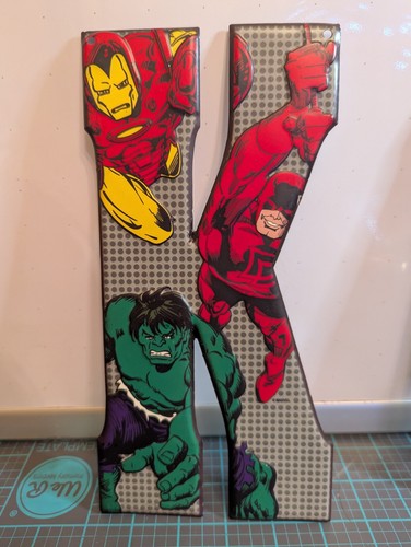 Open Road Marvel Letter K Metal Sign Iron Man Hulk Daredevil For Teen ...