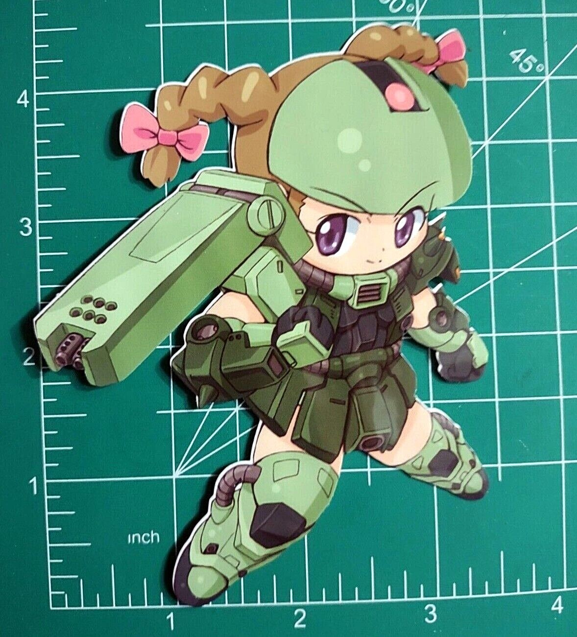 RF Zaku Girl Sticker, cute anime MS Girl Gundam laminated | eBay